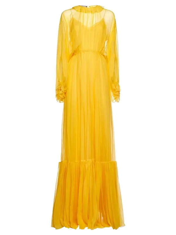 Gucci Silk Long Dress - Yellow