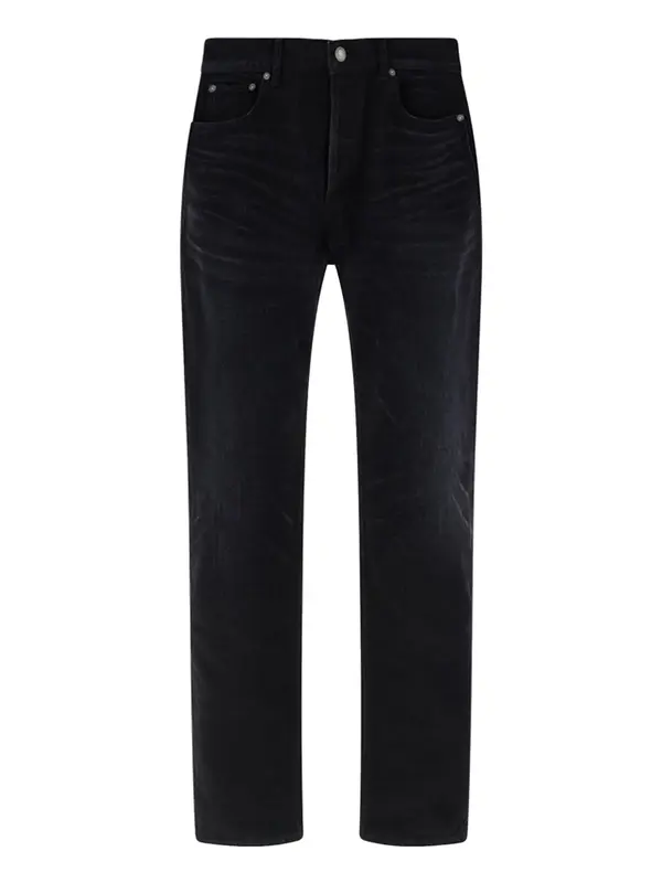 Saint Laurent Cotton Denim Jeans - Black