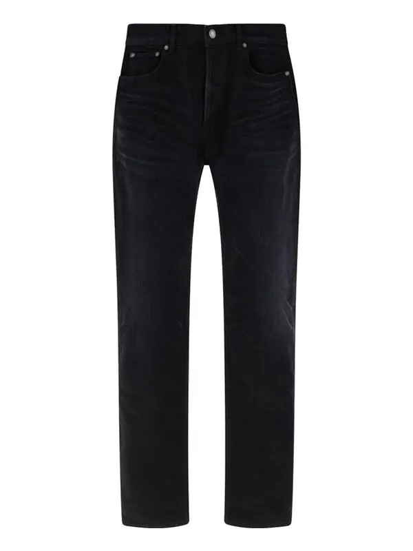 Saint Laurent Cotton Denim Jeans - Black