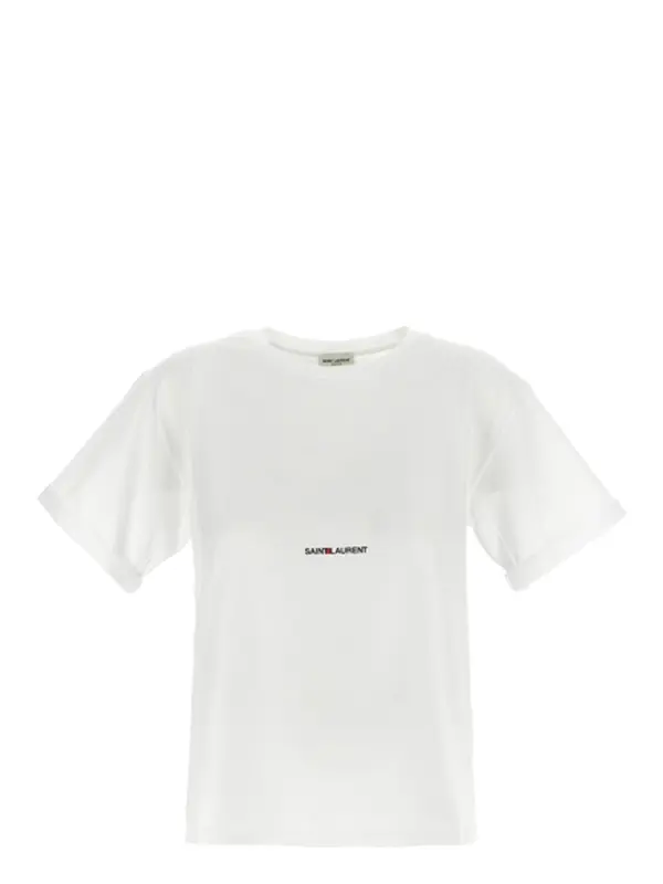 Saint Laurent Cotton Logo T-shirt - White
