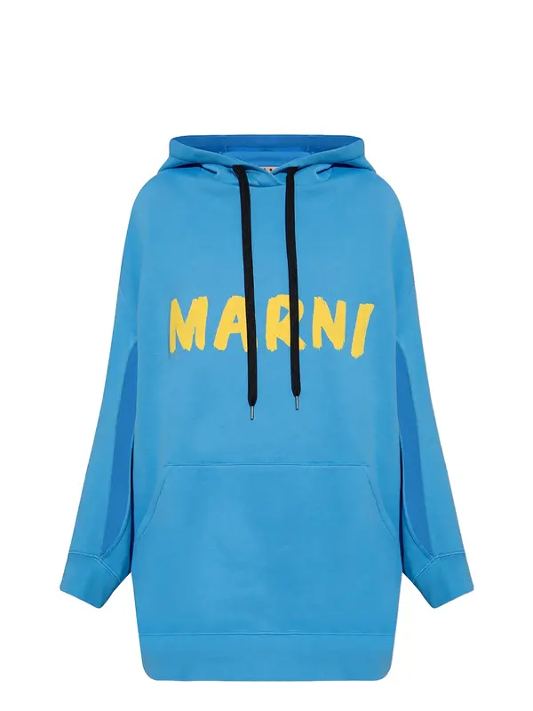 Marni Oversize Hooded Sweatshirt - Blue