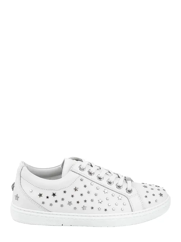 JIMMY CHOO C Star Leather Sneakers - White