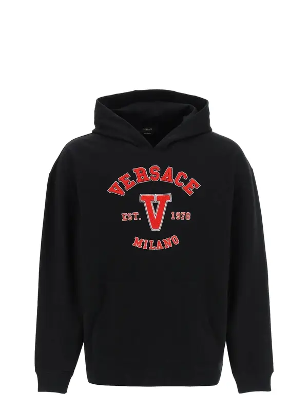 Versace Varsity Hooded Sweatshirt - Black