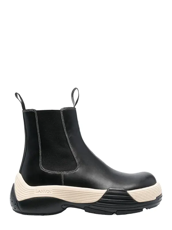 LANVIN Leather Chelsea Boots - Black