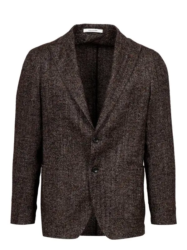 Tagliatore Single-breasted Herringbone Blazer - Marrone+beige
