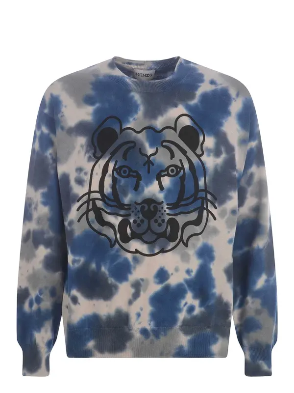 Kenzo Cotton Printed Sweater - Gray