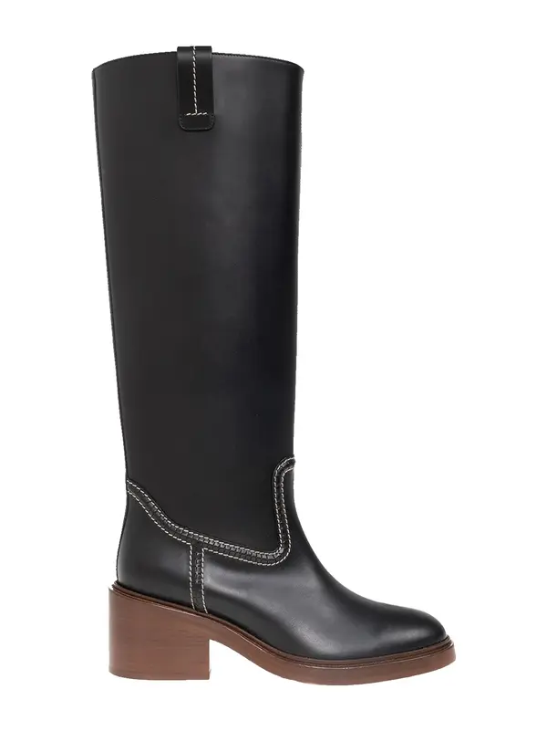 Chloé Leather Evening Boots - Black