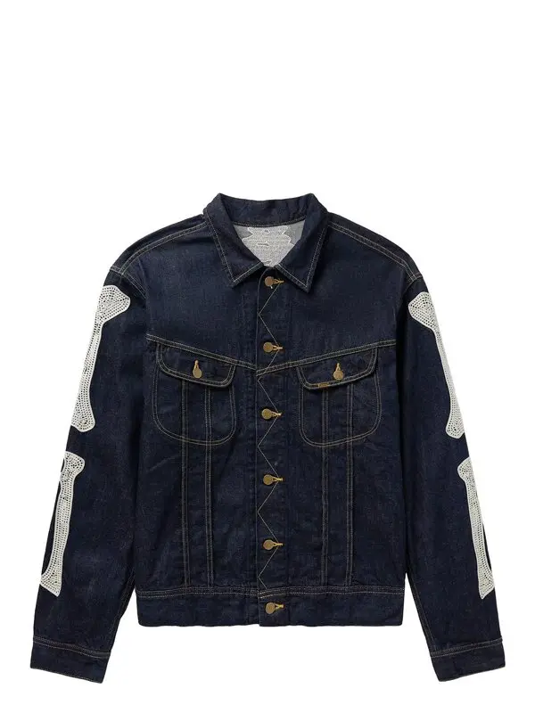 Kapital Crochet-trimmed Denim Trucker Jacket - Blue