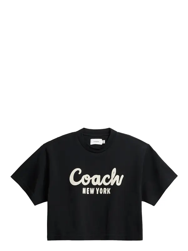 COACH Cursive Signature Cropped T-shirt - Black