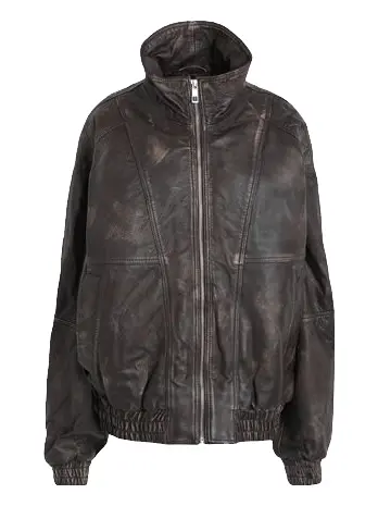 Topshop Dark Sheepskin Jacket - Brown