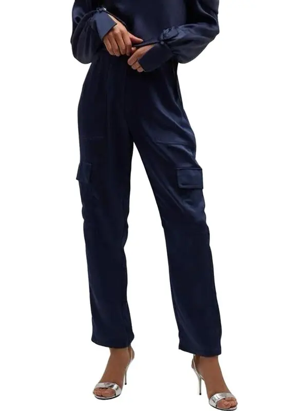 Simkhai Carolina Satin Utility Pants - Midnight