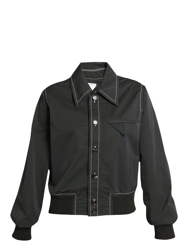 Bottega Veneta Tech Nylon Bomber Shirt - Blue
