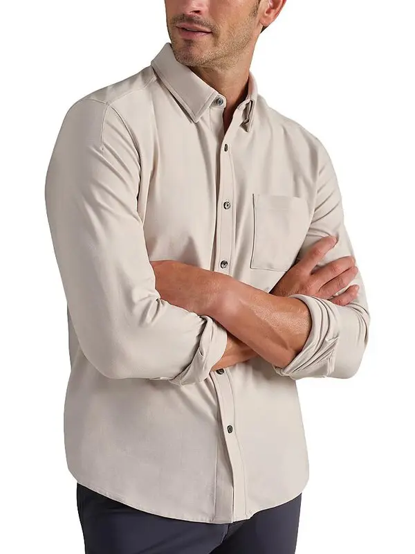 RHONE Wfh Regular Fit Button Down Shirt - Bone