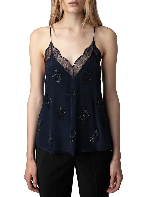 Zadig&Voltaire Christy Lace Trimmed Camisole - Encre