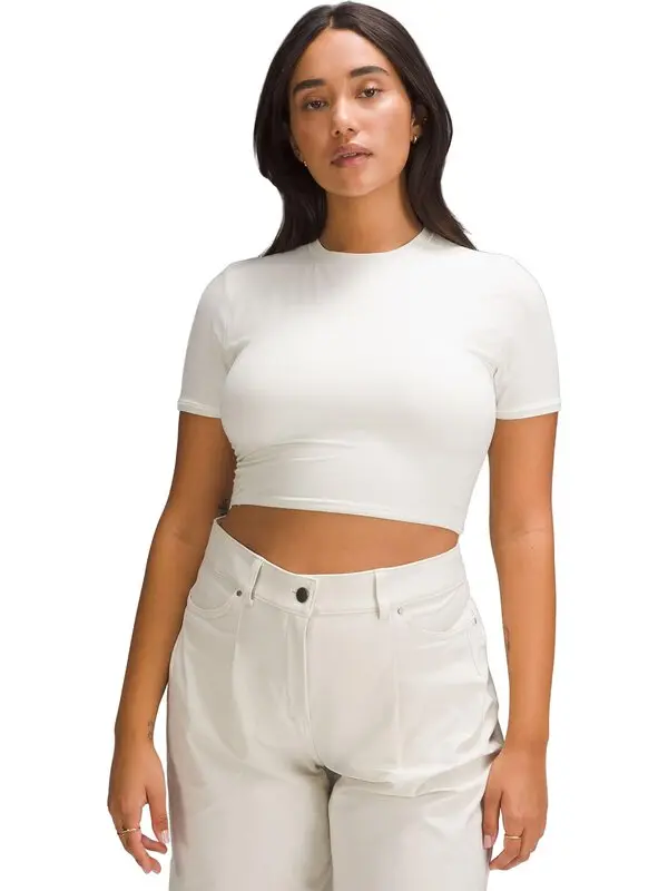 Lululemon Ultra-soft Nulu Cropped Crewneck T-shirt - Bone