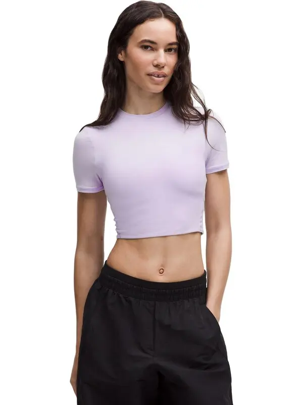 Lululemon Ultra-soft Nulu Cropped Crewneck T-shirt - Lavender Frost