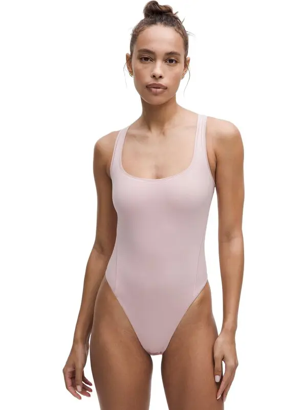 Lululemon Wundermost Ultra-soft Nulu Square-neck Sleeveless Bodysuit - Pink Haze