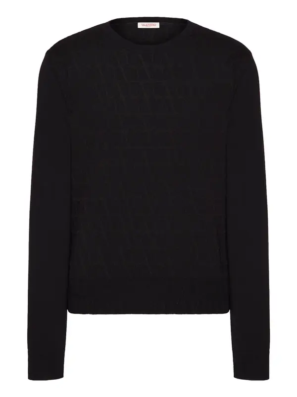 Valentino Garavani Toile Iconographe Wool Jumper - Black