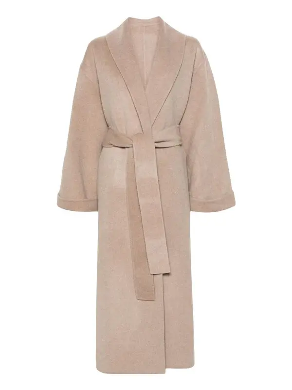 BY MALENE BIRGER Trullem Belted Wool Coat - Neutrals