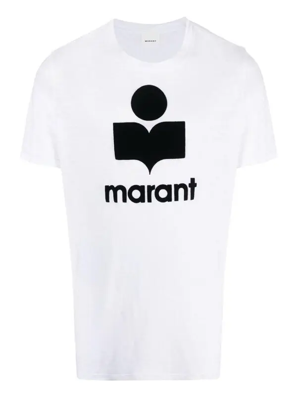 MARANT Karman Logo-print Linen T-shirt - White
