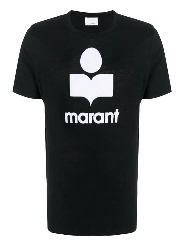 MARANT Karman Logo-print Linen T-shirt - Black