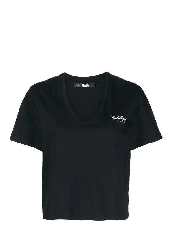 Karl Lagerfeld Hotel Karl Organic Cotton T-shirt - Black