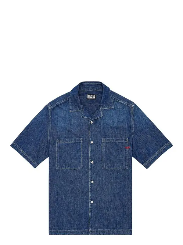DIESEL® D-paroshort Short-sleeved Denim Shirt - Blue