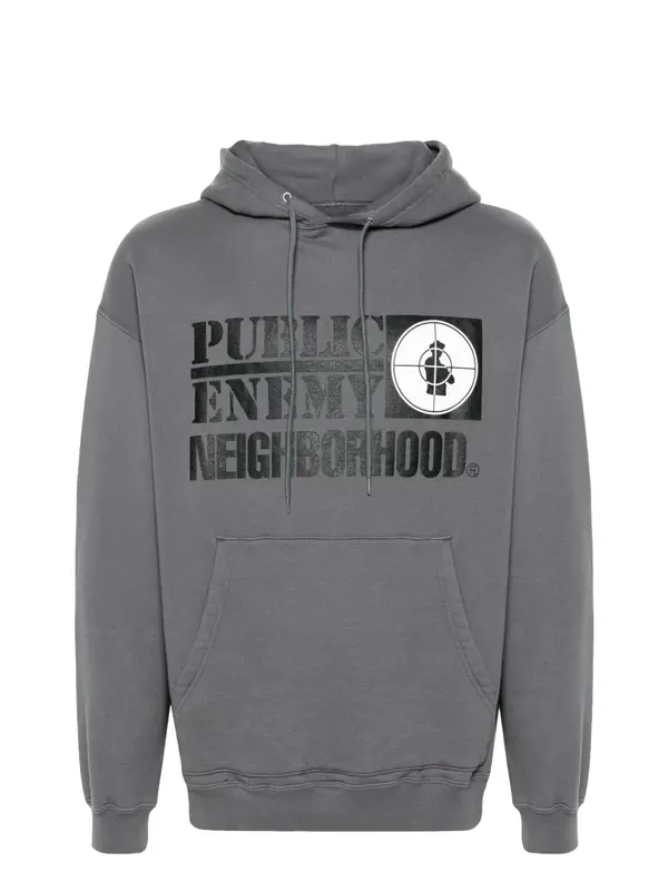 NEIGHBORHOOD X Public Enemy Graphic Hoodie - Grey