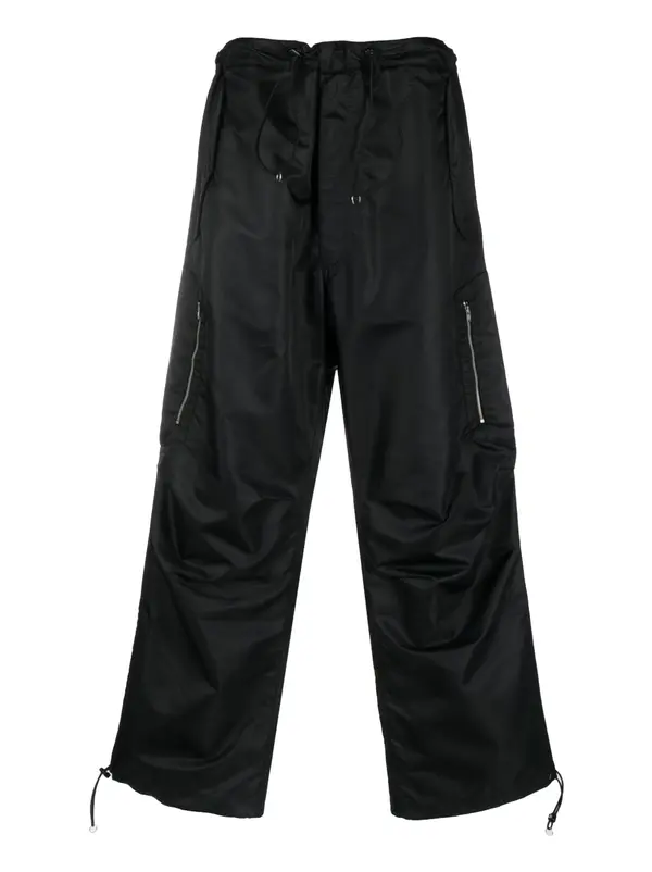Random Identities Satin-finish Straight Trousers - Black