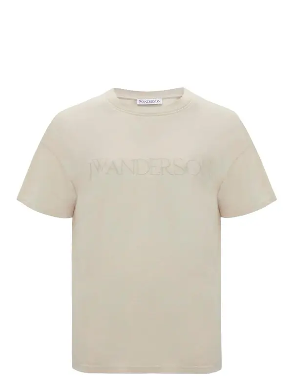 JW Anderson Logo-embroidered Cotton T-shirt - Neutrals