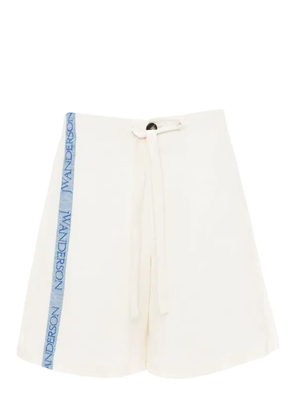 JW Anderson Logo-tape Wide-leg Shorts - White