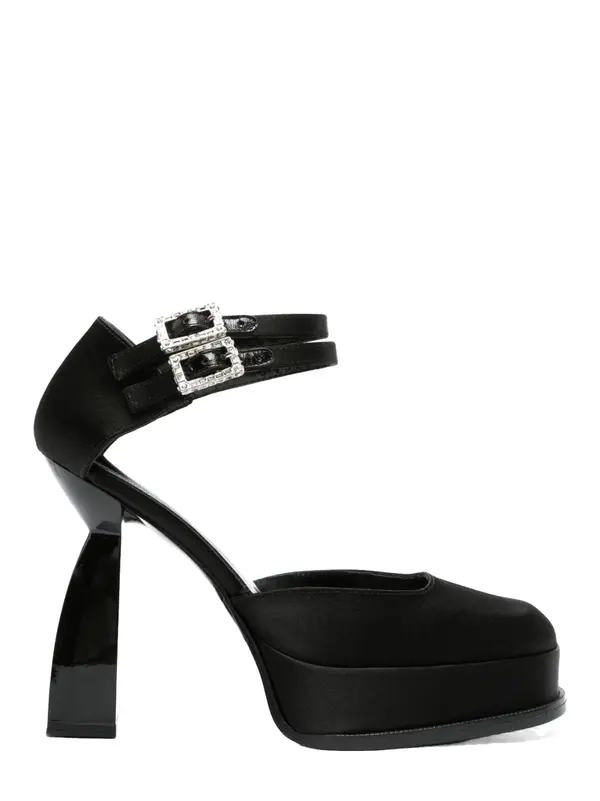 NODALETO 120mm Angel Y Satin Pumps - Black