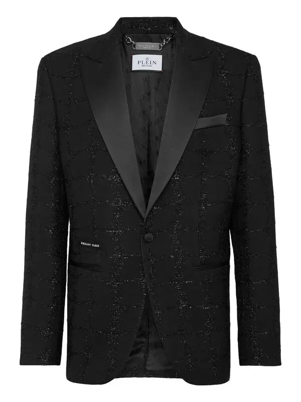Philipp Plein Duke Glittered Blazer - Black