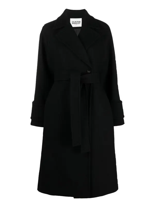 Claudie Pierlot Double-breasted Midi Coat - Black