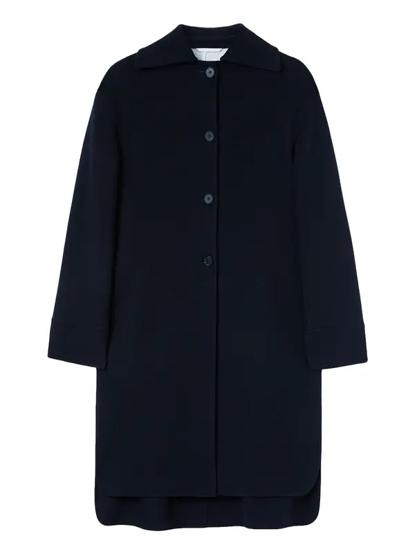 JIL SANDER Single-breasted Cashmere Coat - Blue