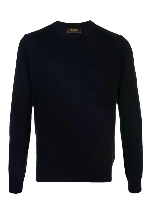 MOORER Crew-neck Silk-blend Jumper - Blue