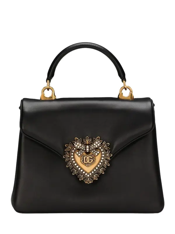 Dolce & Gabbana Devotion Leather Tote - Black