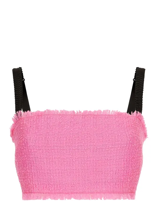 Dolce & Gabbana Rachel Tweed Cropped Top - Pink
