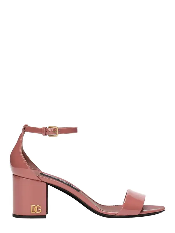 Dolce & Gabbana Patent-leather Sandals - Pink