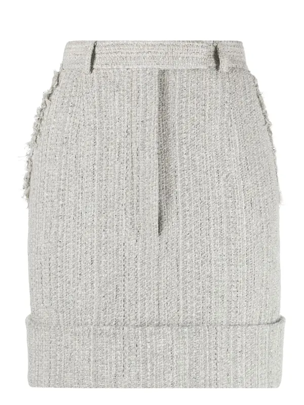 Thom Browne Tweed Mini Skirt - Grey