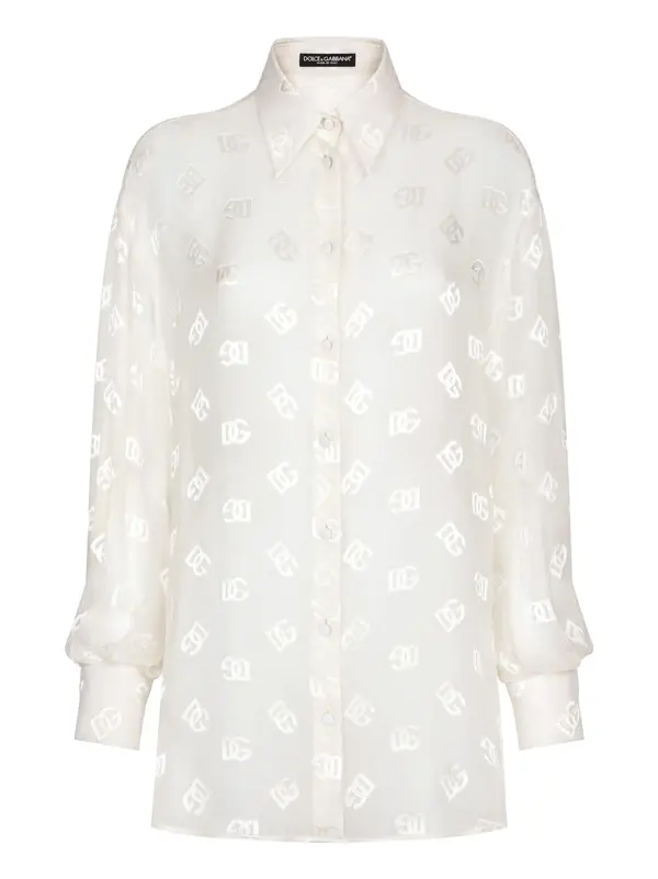 Dolce & Gabbana Monogram Jacquard Shirt - White