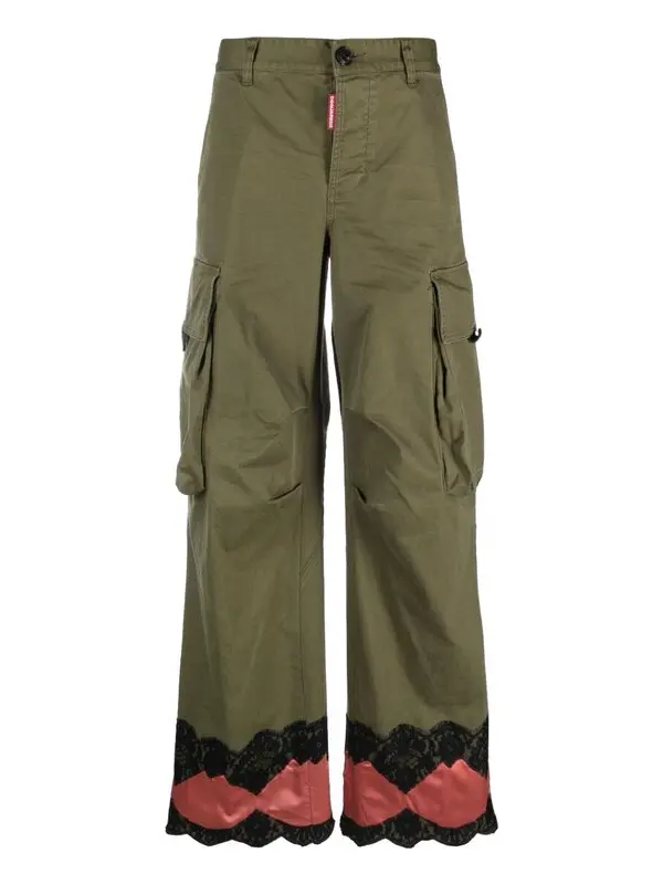 Dsquared2 Low-rise Wide Leg Cargo Trousers - Green