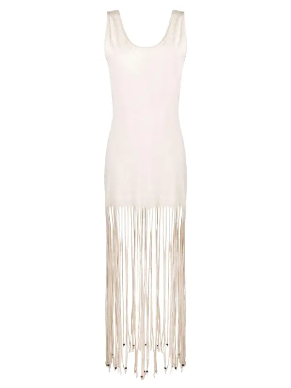 Alanui Monsoon Fringed Maxi Dress - Neutrals