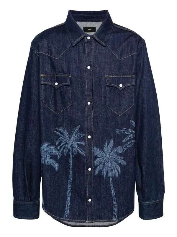 Alanui Graphic-print Cotton Shirt - Blue