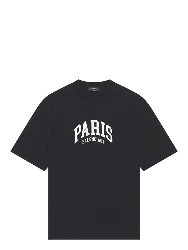 Balenciaga Cities Paris T-shirt Medium Fit - Black