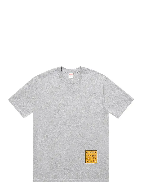 Supreme Middle Finger To The World Tee - Grey