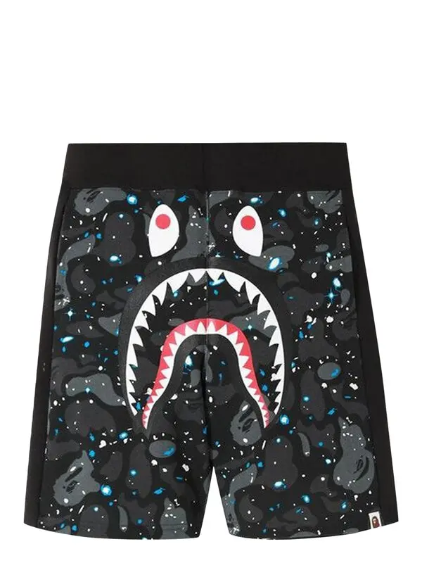 BAPE Space Camo Shark Sweat Shorts - Black