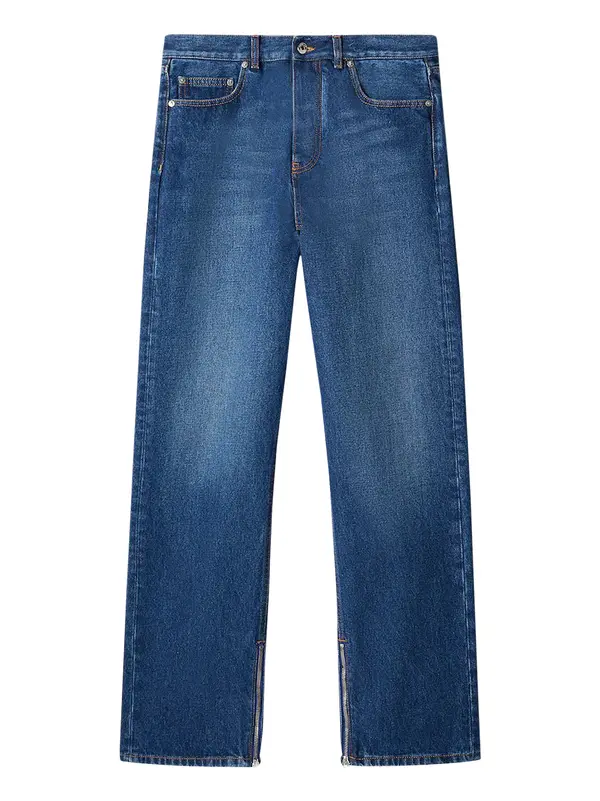 Off-White Arrow Tab Zip Detail Jeans - Blue
