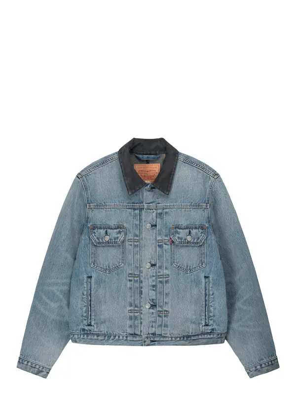 StÜssy X Levi's Embossed Trucker Jacket - Blue
