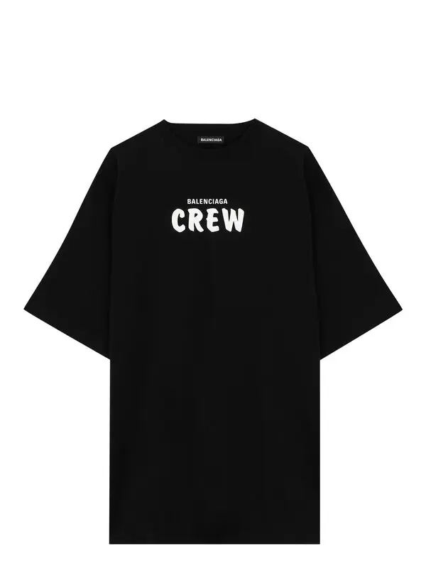 Balenciaga Crew Logo Tee /white - Black